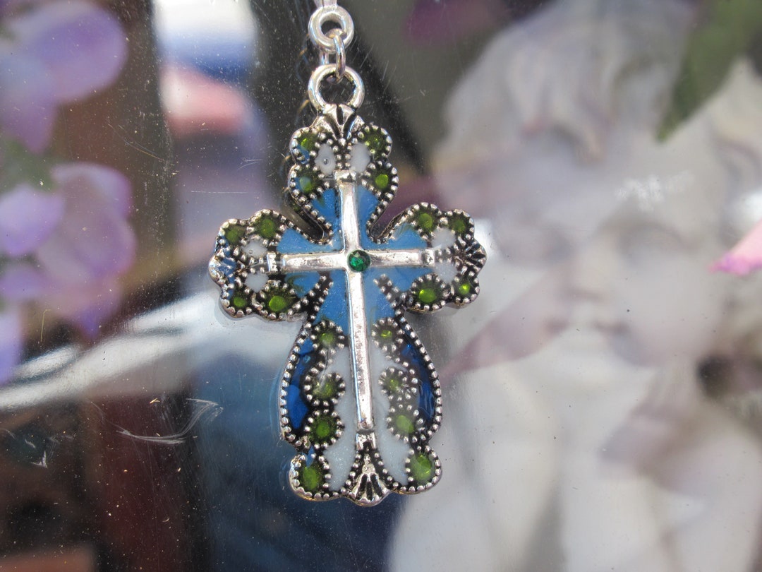 Stained Glass Cross Pendant - 70 - Etsy