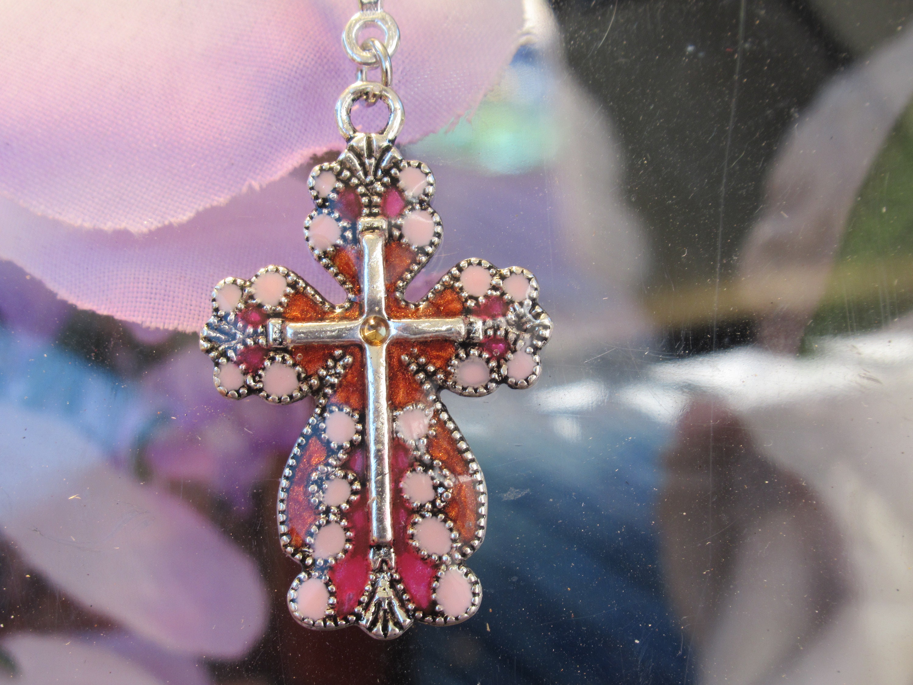Stained Glass Cross Pendant - 69 - Etsy