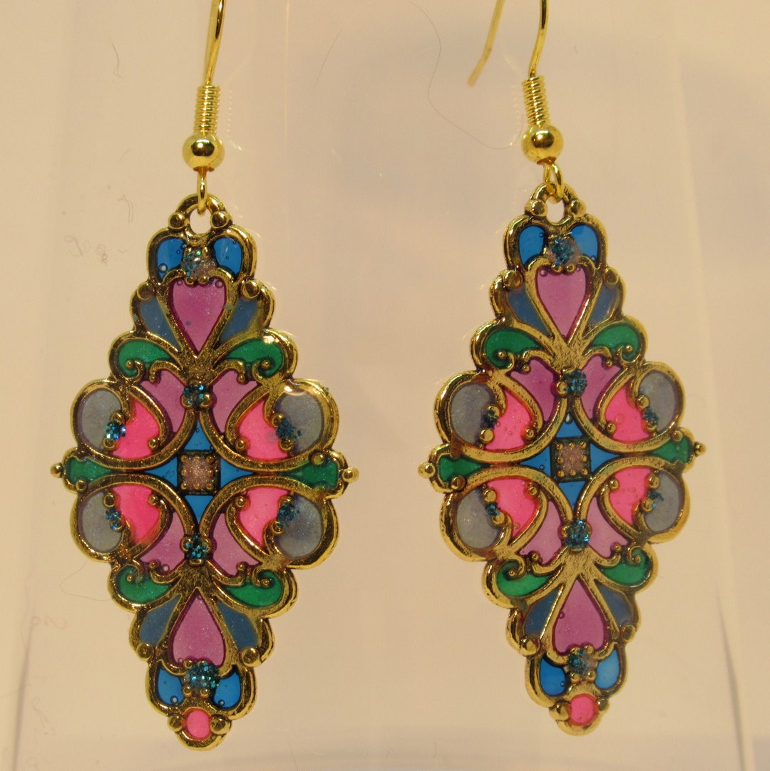Stained Glass Window Earrings - Etsy