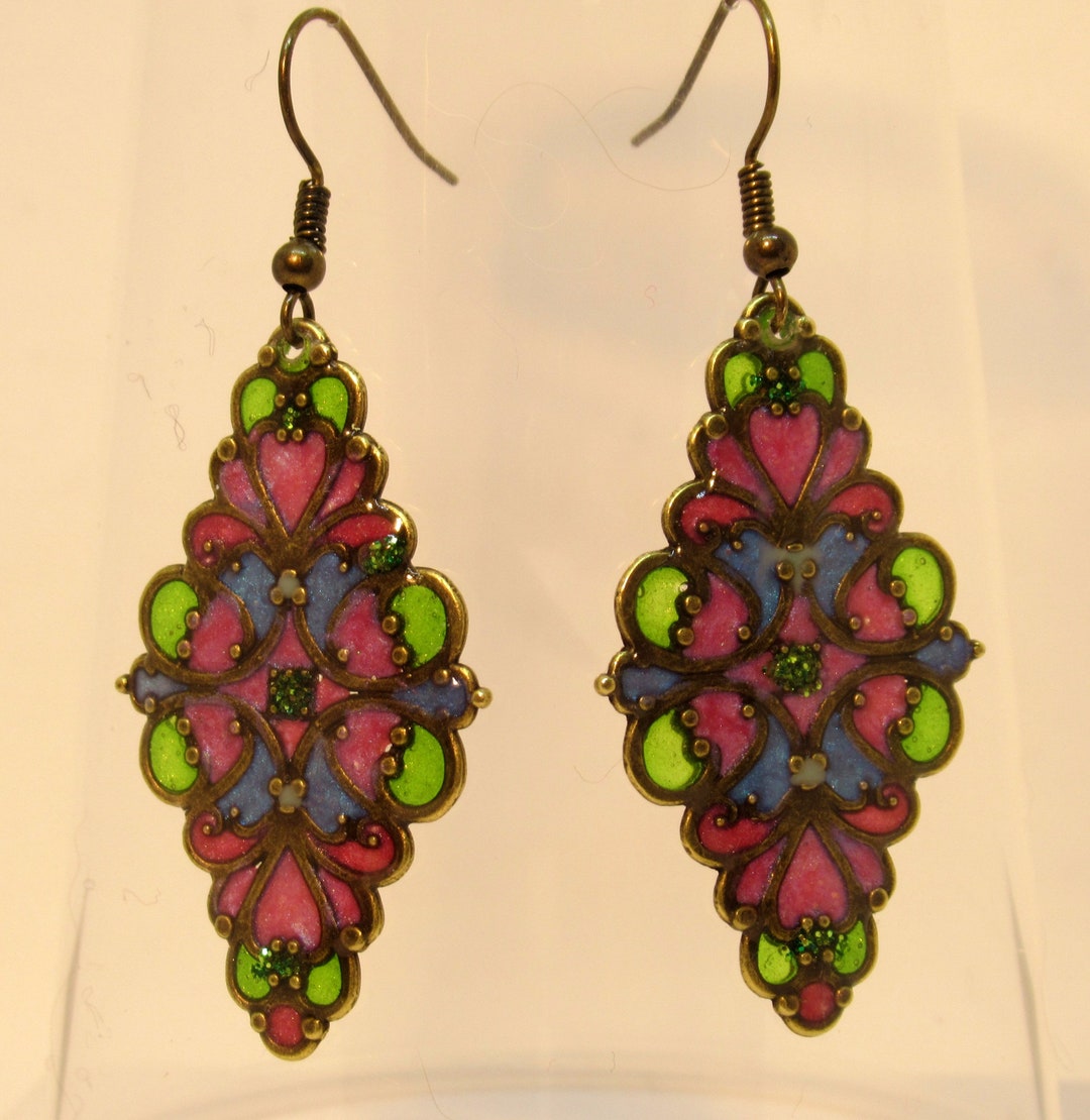 Stained Glass Window Earrings - Etsy