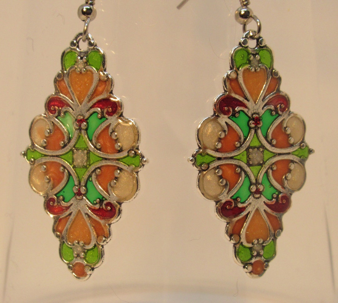 Stained Glass Window Earrings - Etsy