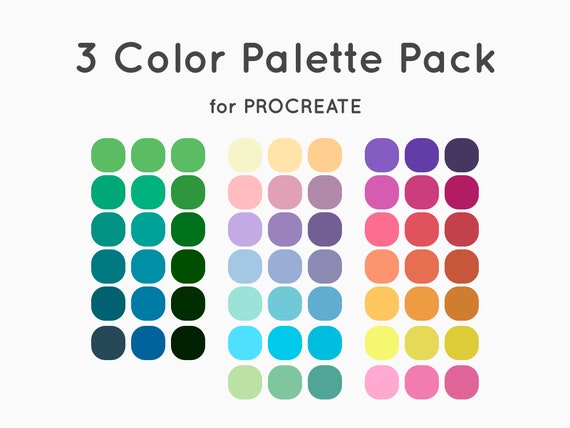 3 Color-palette Pack Procreate Swatches Color Palette for | Etsy