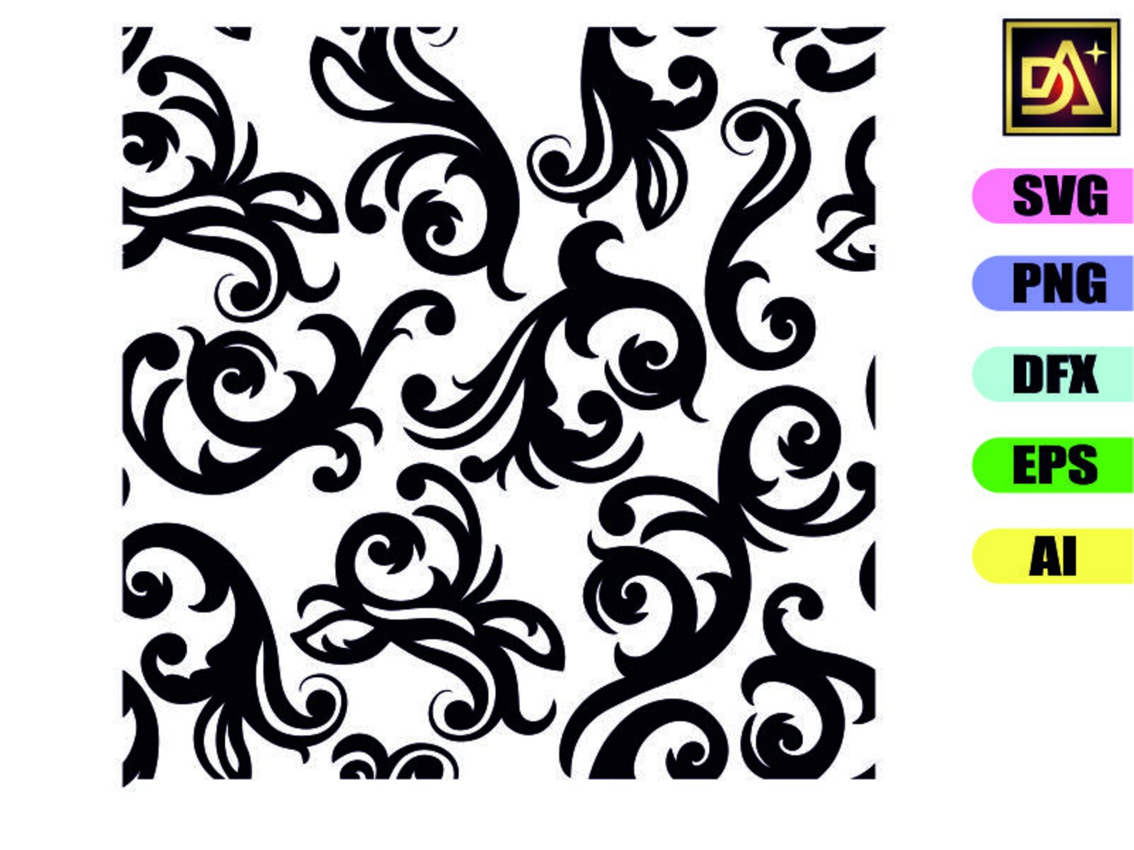 Seamless Floral Pattern SVG 3 Western pattern SVG floral | Etsy