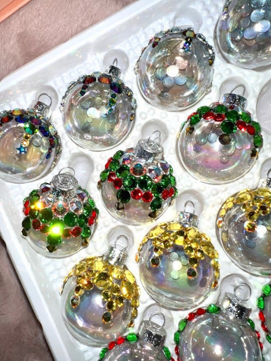 Assorted Mini Crystal Glass Ornaments - Etsy