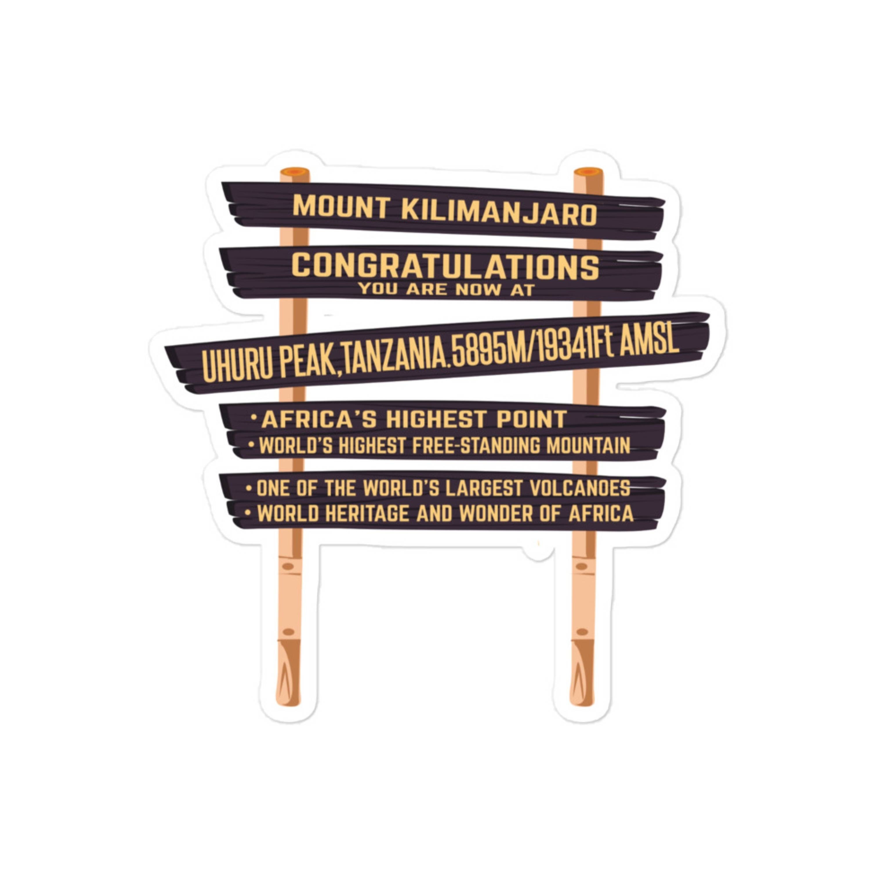 Kilimanjaro Summit Sign Sticker Mount Kilimanjaro Uhuru Peak - Etsy
