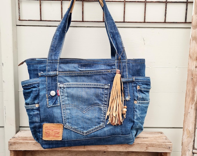 Levis Jeans Bag, Upcycled Denim Bag, Upcycled Denim Shoulder Bag, Denim ...