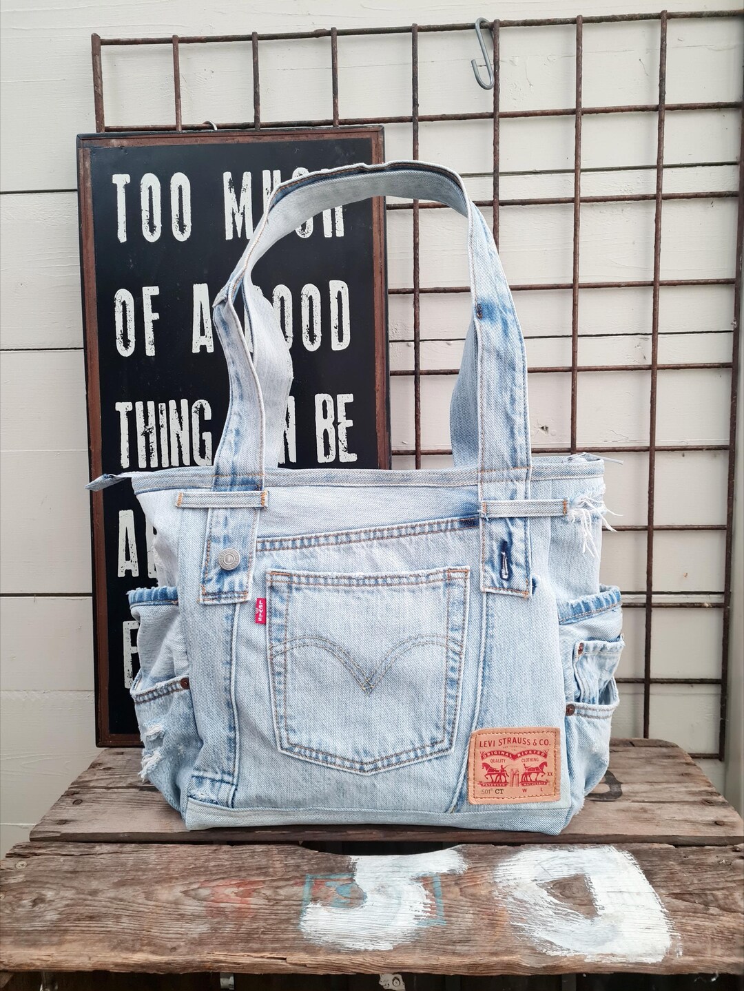 Upcycled Levi's Jeans Shoulder Bag: Handmade Denim Purse - Etsy