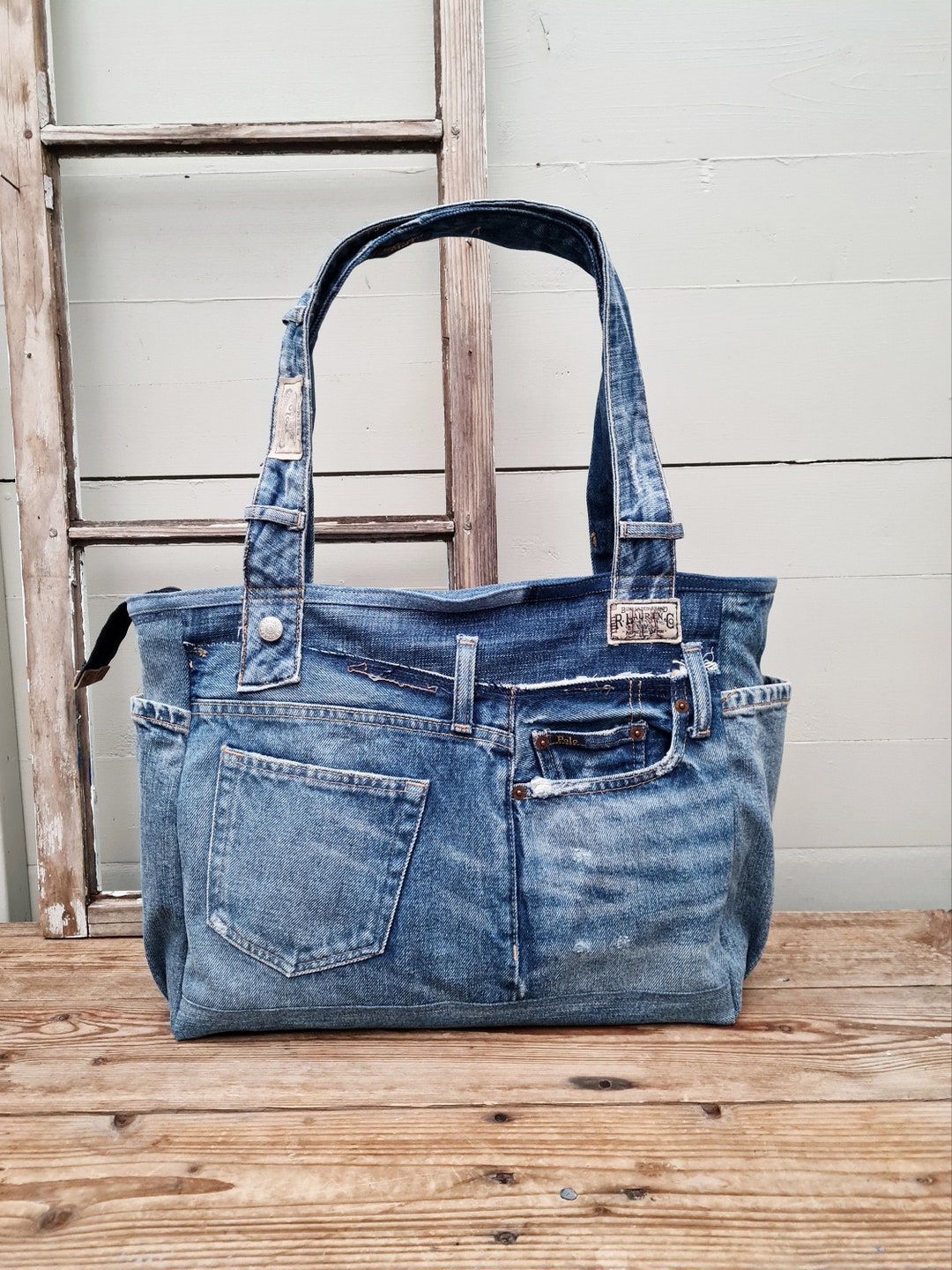 Jeans Shoulder Bag, Upcycled Denim Bag, Upcycled Denim Purse - Etsy