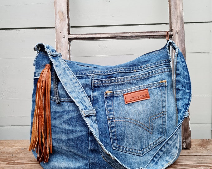 Upcycled Hobo Bag, Slouchy Shoulder Bag - Etsy