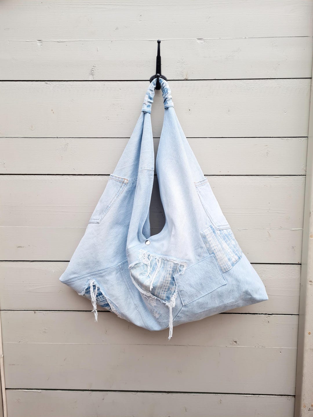 Denim Origami Bag, Upcycled Jeans Bag, Japanese Market Bag - Etsy