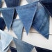 Denim Flag Garland, Rustic Home Decor, Holiday Decor, Kid Room Decor - Etsy