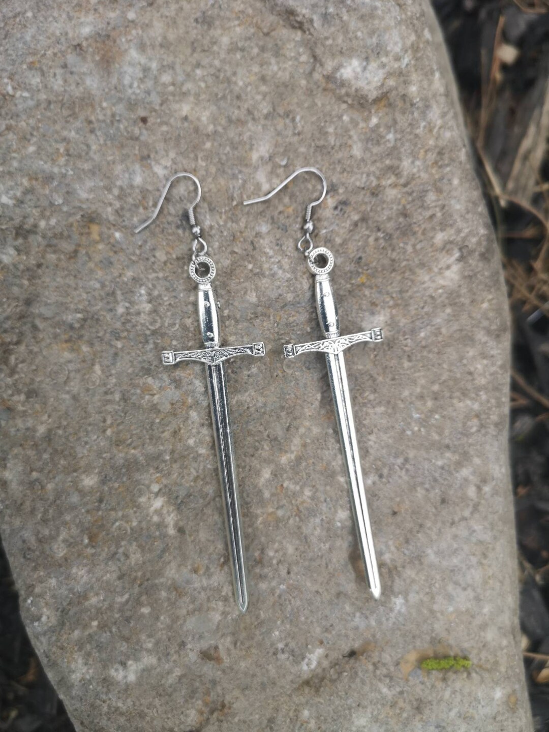 Long Medieval Swords Stainless Steel Hooks Earrings - Etsy
