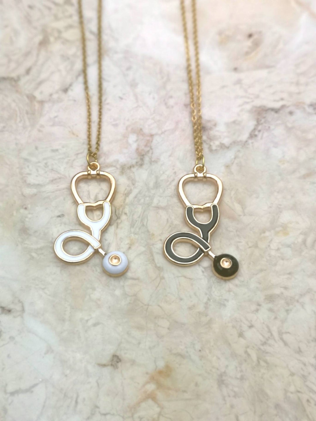 Nurse Doctor Stethoscope Pendant on Gold Stainless Steel Chain - Etsy