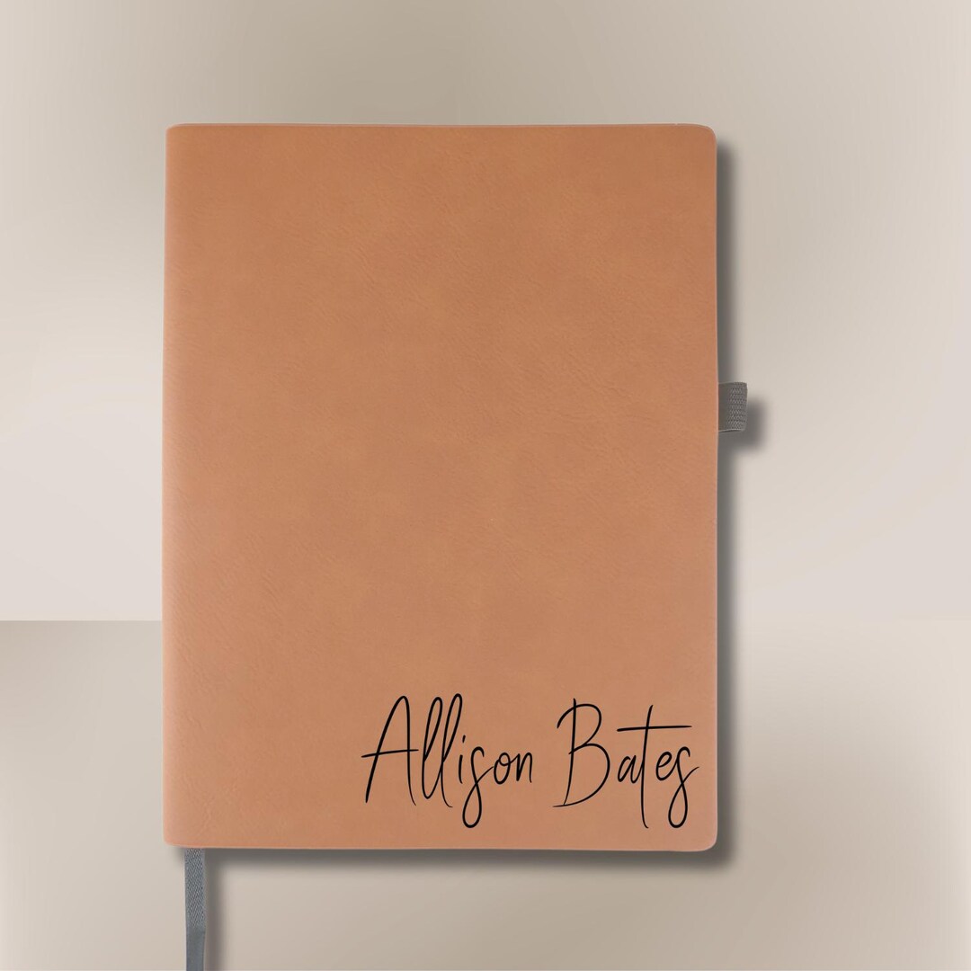 Personalized Vegan Leather Notebook: Engraved Name, Lined Pages - Etsy