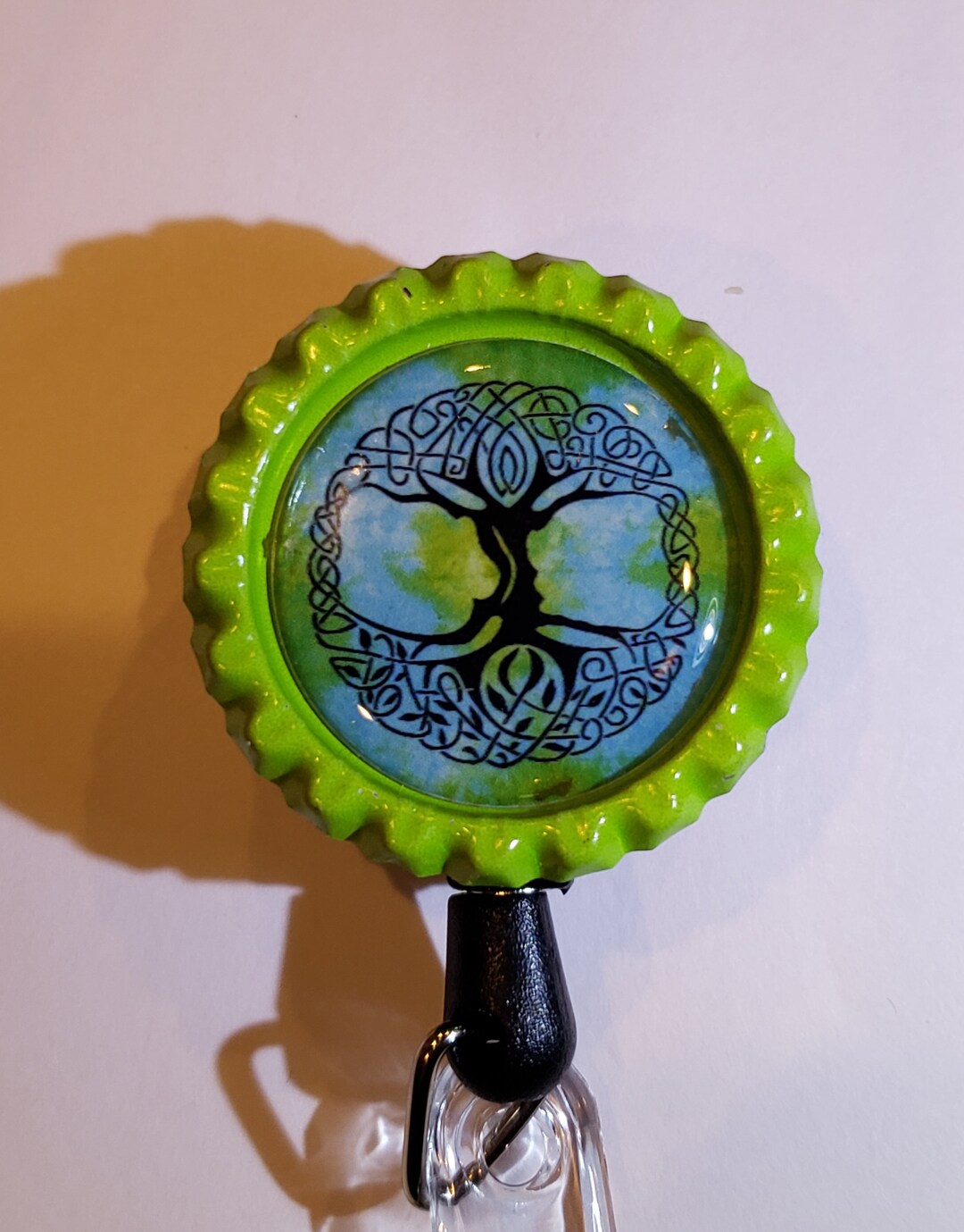 Tree of Life Blue Green Celtic Badge Holder With Retractable - Etsy