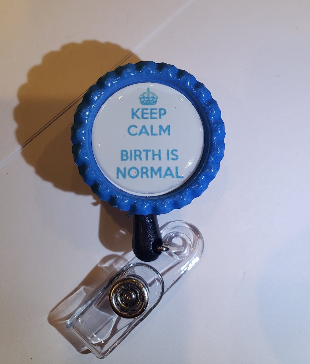 Keep Calm Birth is Normal badge holder retractable reel Nurse RN Labor ...