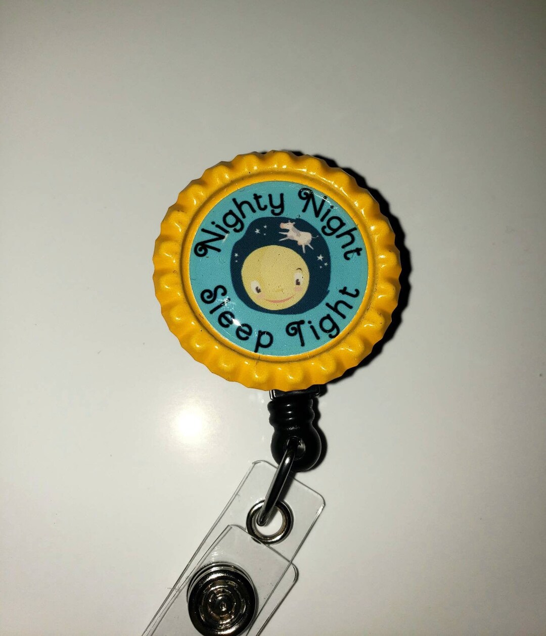 Nighty Night Sleep Tight! Badge Holder Retractable Reel RN Nurse ...