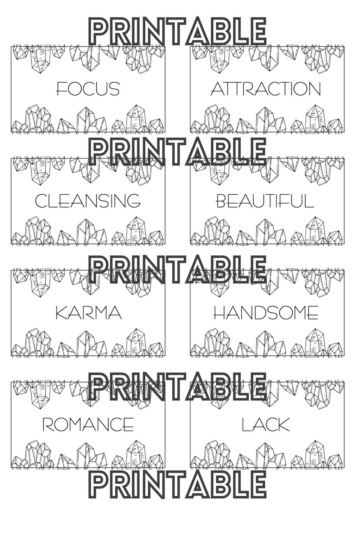 One Word Oracle Cards Printable Oracle Deck Printable | Etsy