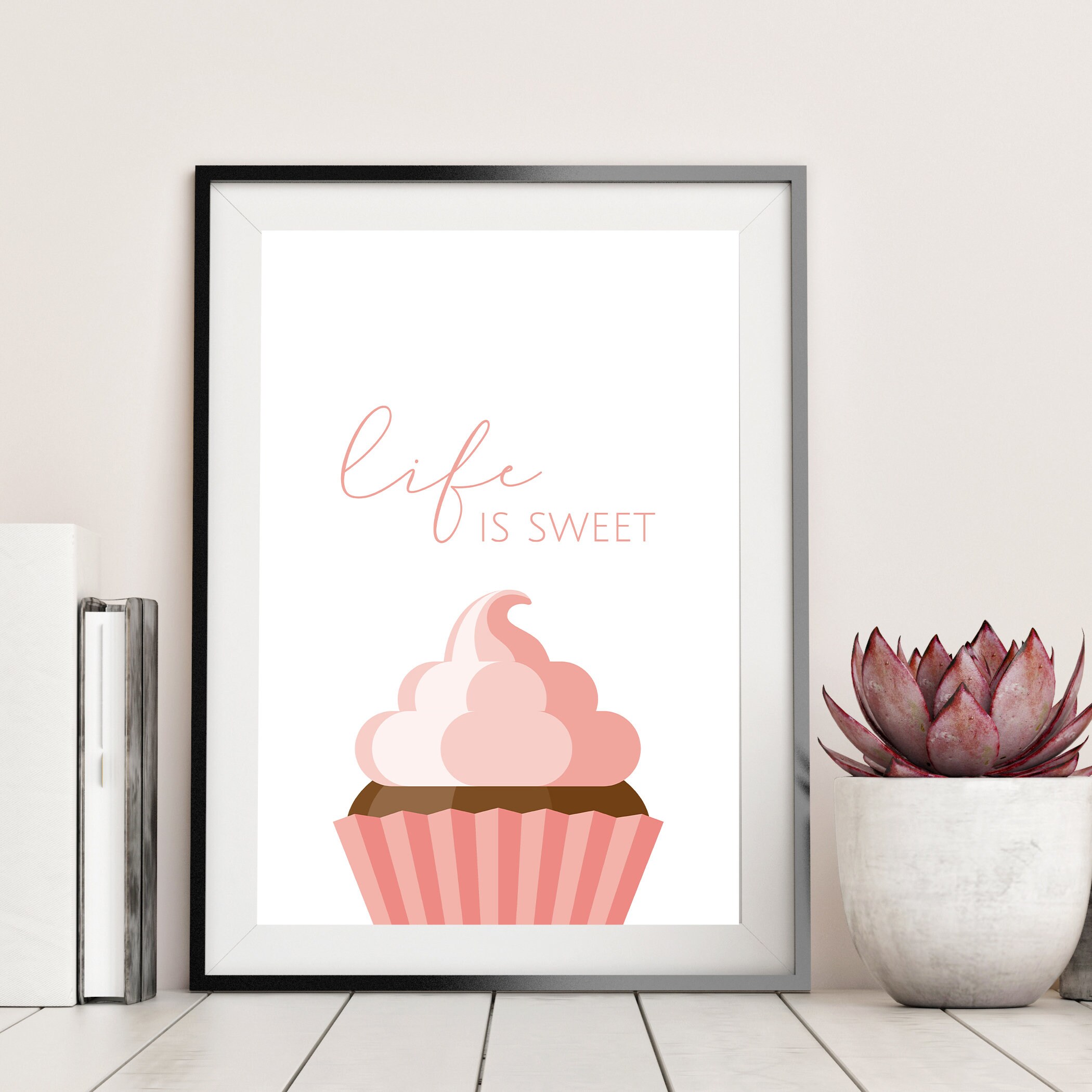 Life is Sweet Wall Art Kitchen Print Framed Kitchen Art - Etsy