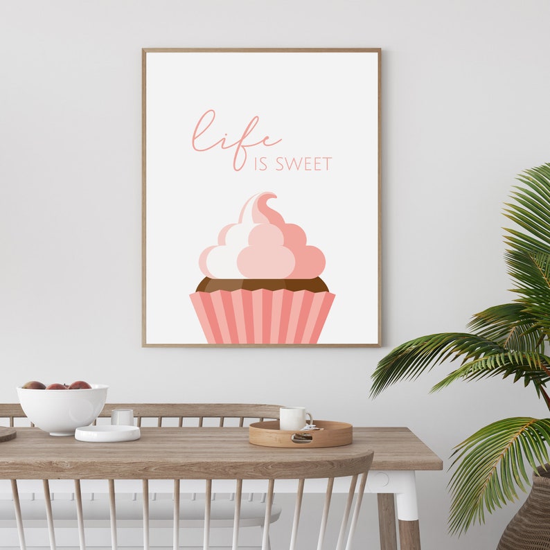 Life is Sweet Wall Art Kitchen Print Framed Kitchen Art - Etsy