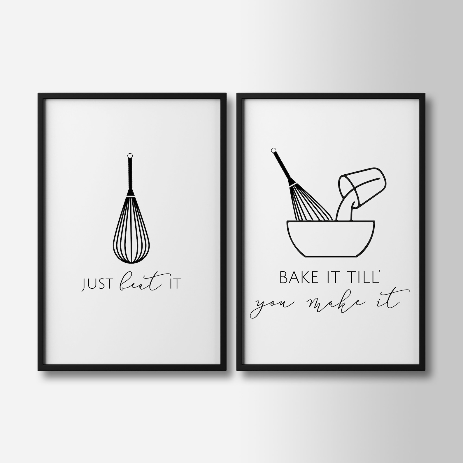 Bake Wall Art Framed Kitchen Art Bake It Till You Make It - Etsy