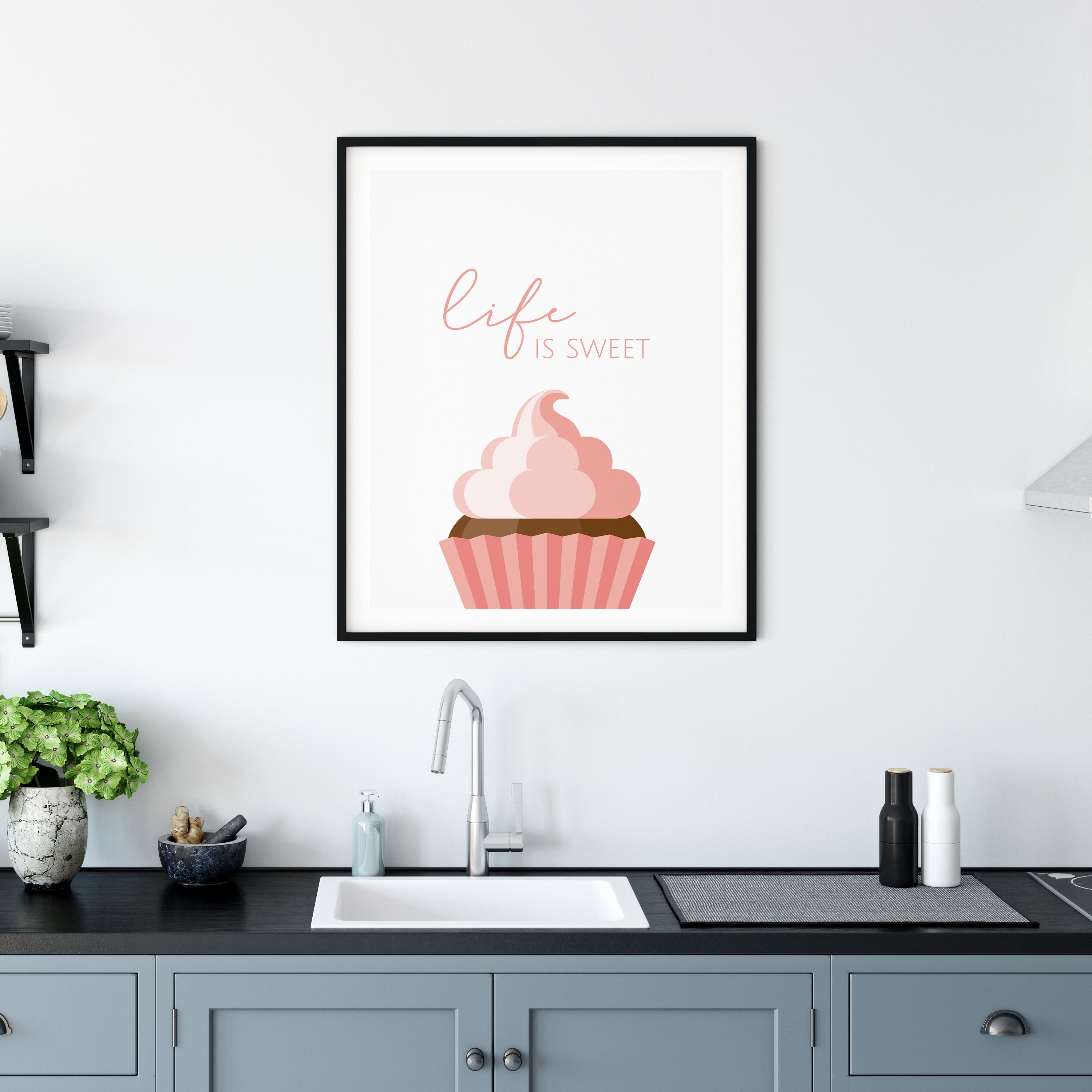 Life is Sweet Wall Art Kitchen Print Framed Kitchen Art - Etsy