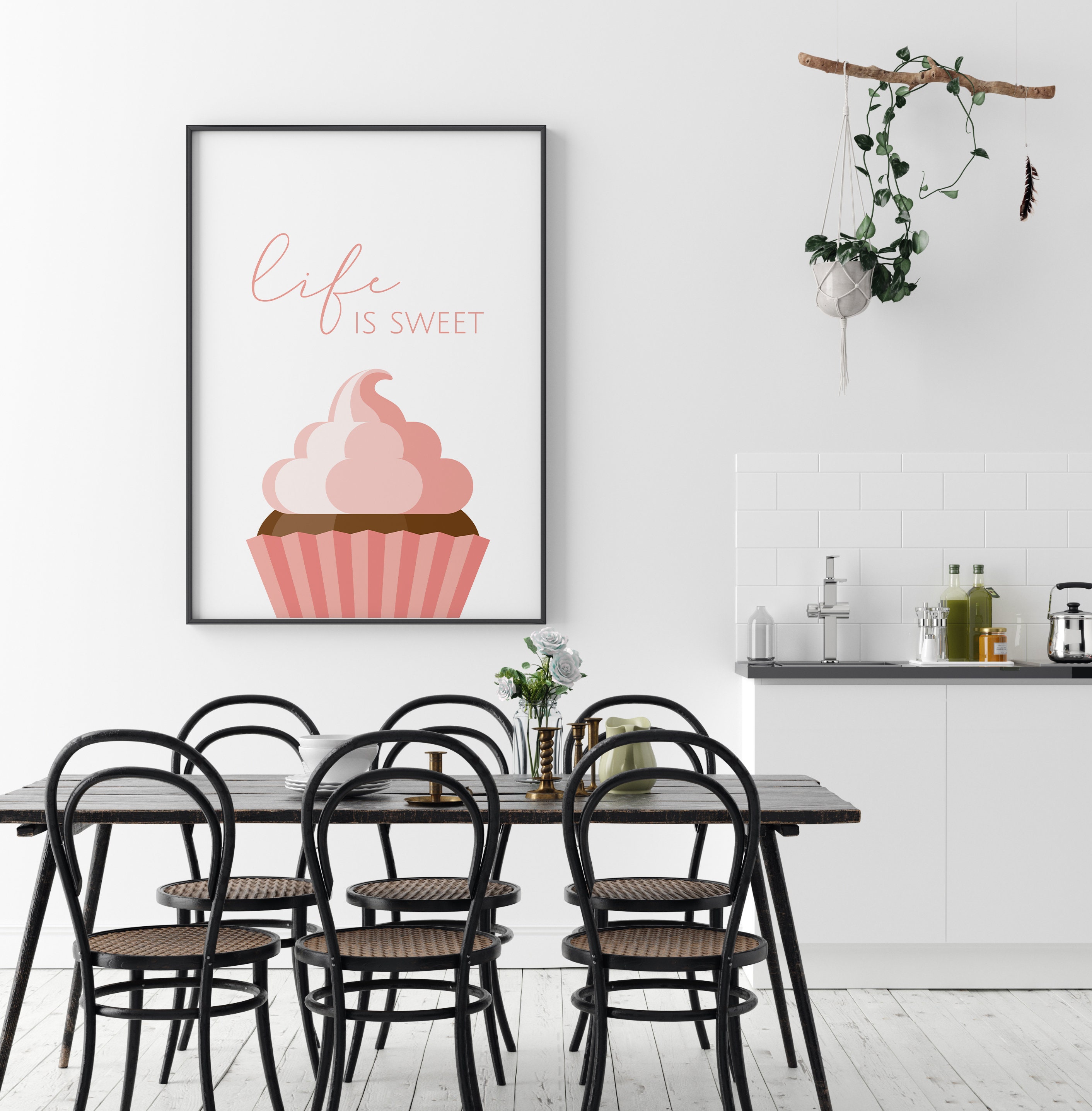 Life is Sweet Wall Art Kitchen Print Framed Kitchen Art - Etsy