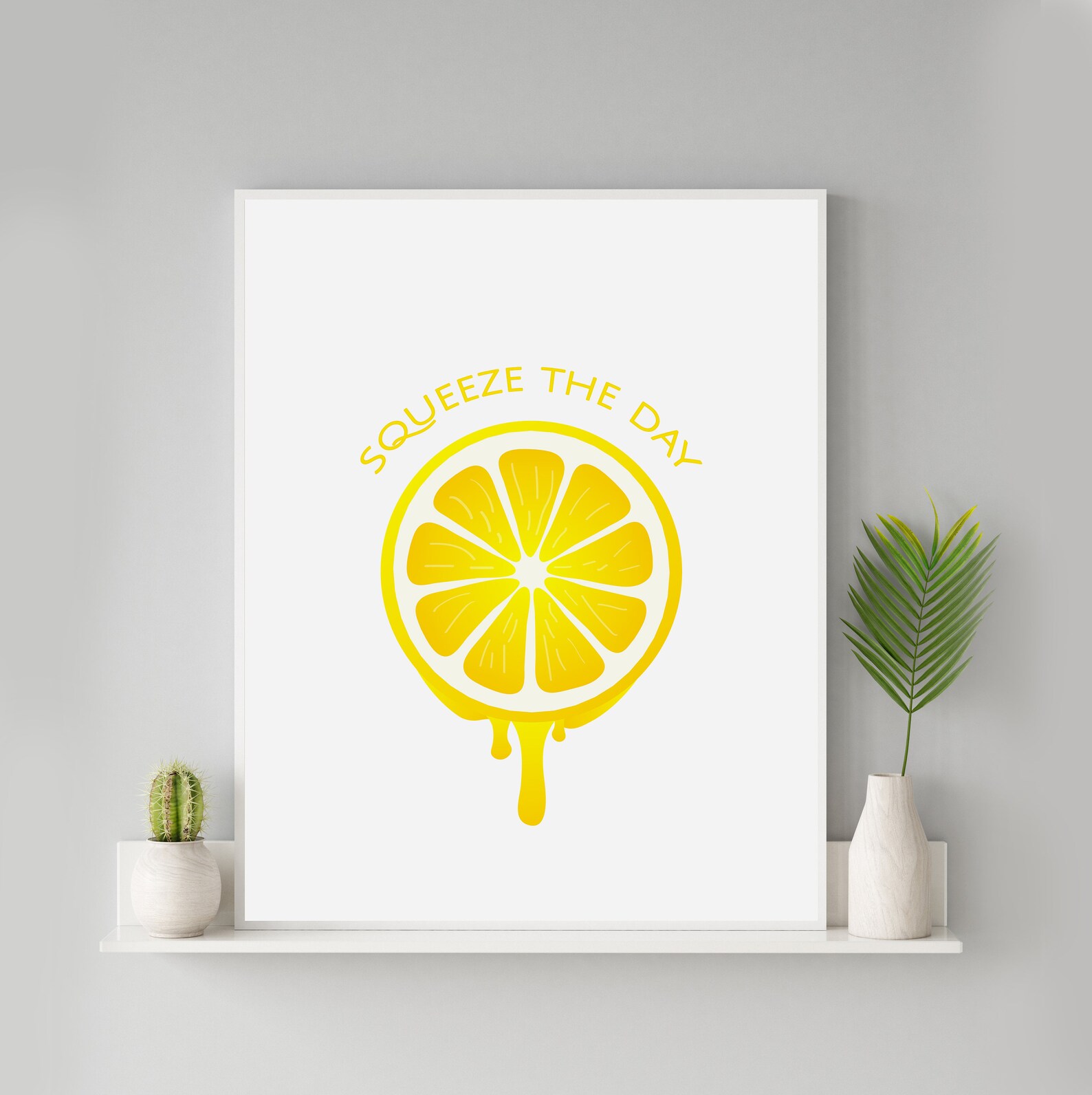 Squeeze the Day Wall Art, Cute Kitchen Art, Framed Kitchen Print ...
