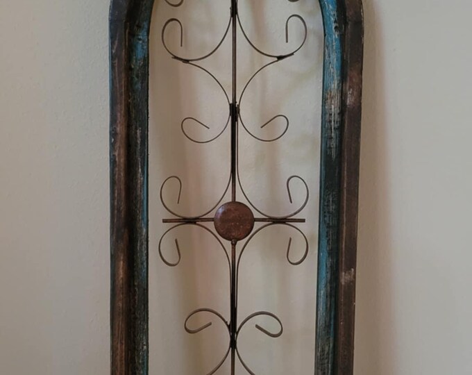 Distressed Turquoise Gothic Window Frame - Wall Decor - Etsy