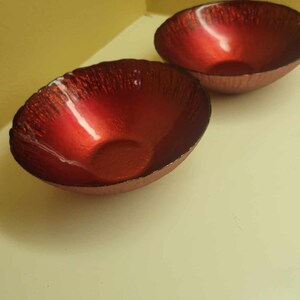 Ruby Red Glass Bowls - Set of 2 - Etsy