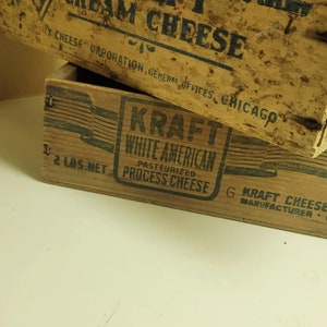Antique Wood Crates/boxes - Kraft White American Cheese, Kraft Cream ...