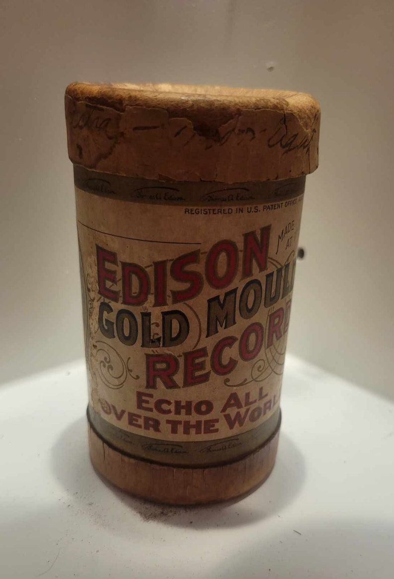 Vintage Edison Gold Moulded Cylinder Record echo All Over the World - Etsy
