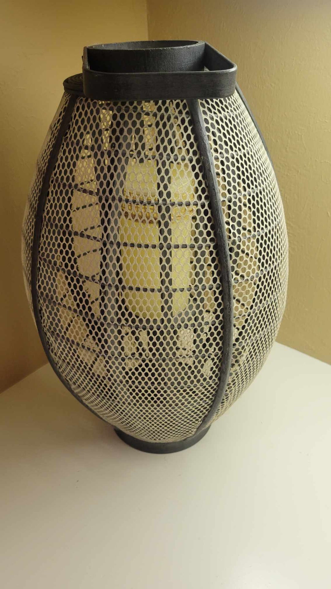 Large Round Wooden Lantern - Etsy