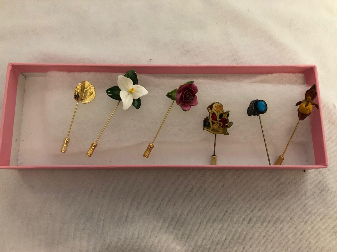 Vintage Hat Pins Set of 6 - Etsy
