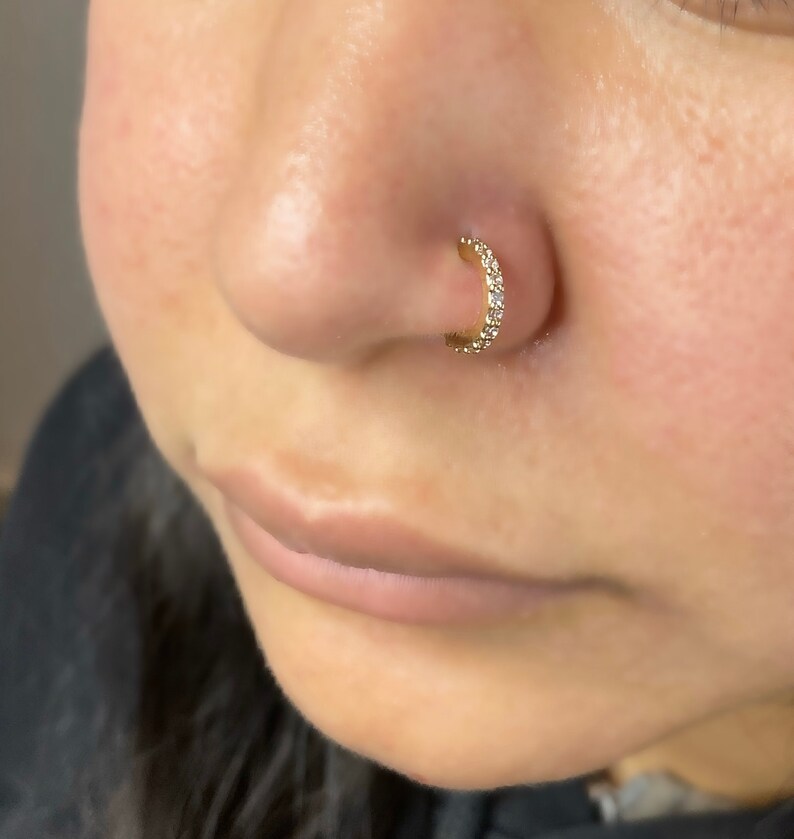 Seamless / Clicker Silver Gold 18k Plated / Clicker Nose Ring - Etsy