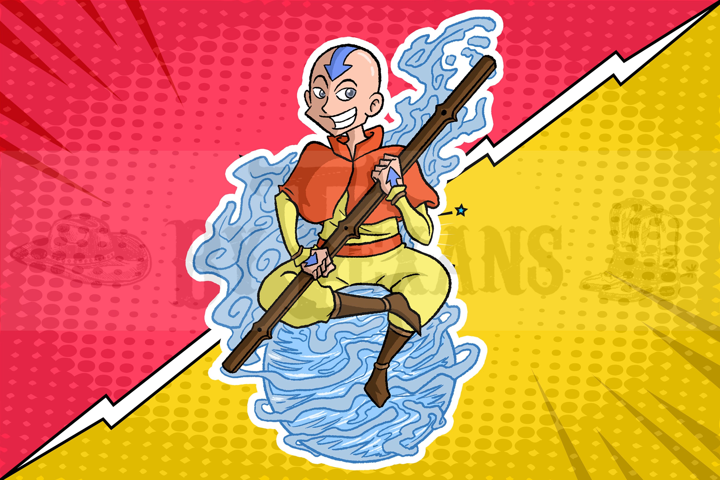 Aang Airbender Sticker Avatar Sticker Avatar The Last | Etsy