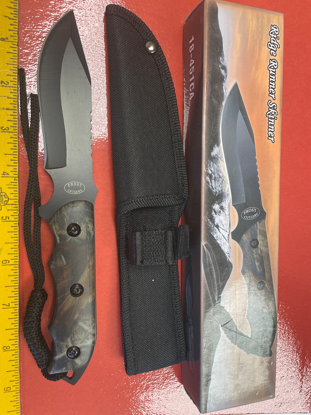 New Old Stock ridge Runner Skinner Fixed Blade by Frost Cutlery 9 Knife ...