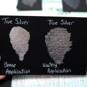 True Silver - Handmade Watercolors - Metallic Glitter Paints - Half Pan ...
