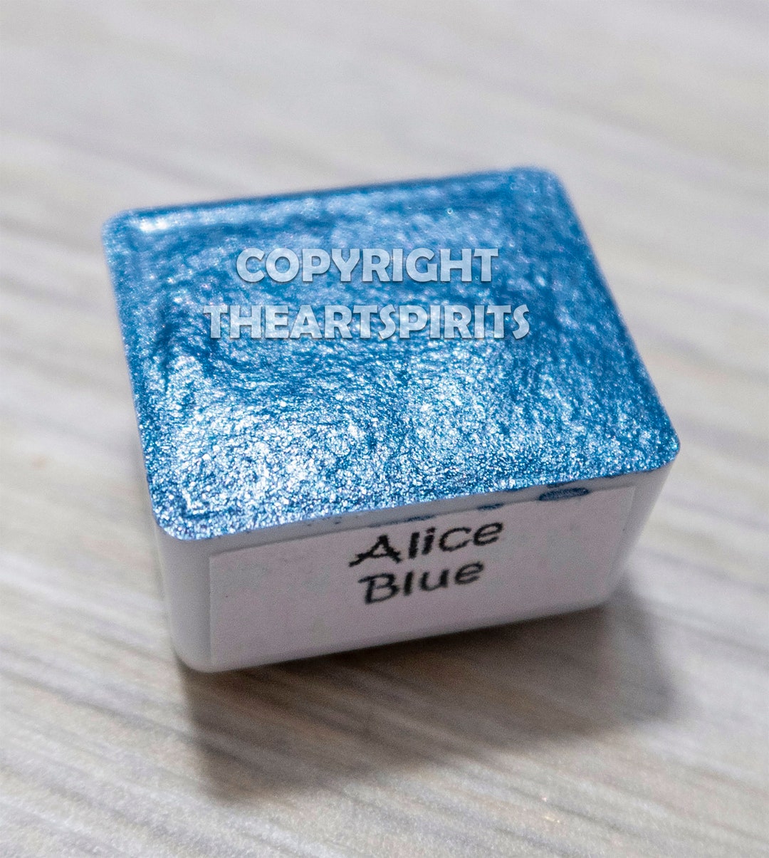 Alice Blue - Metallic Blue Watercolor - Handmade Watercolors - Half Pan ...