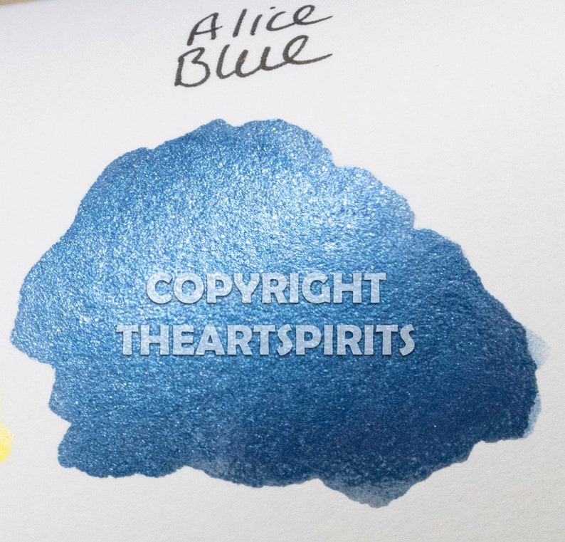Alice Blue Metallic Blue Watercolor Handmade Watercolors - Etsy