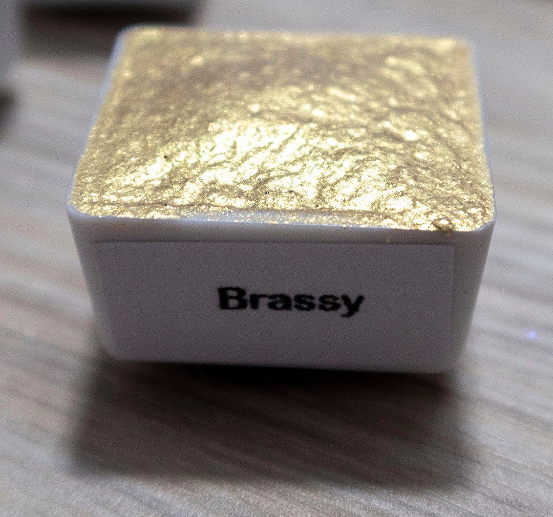 Brassy Metallic Watercolor Paint Handmade Watercolors Gold Metallic ...