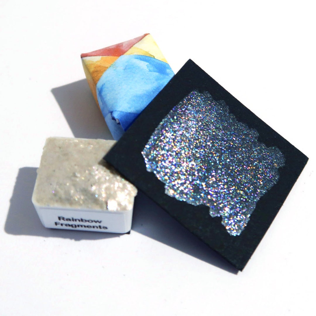 Iridescent Rainbow Glitter Fragments Watercolor - Metallic Watercolors ...