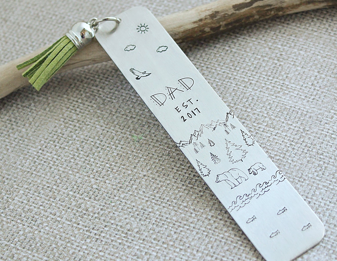Personalized Dad Bookmark: Mountain Theme, Outdoorsman Gift - Etsy 日本