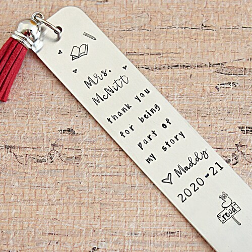 Personalized Teacher Bookmark Gift Teacher Appreciation - Etsy