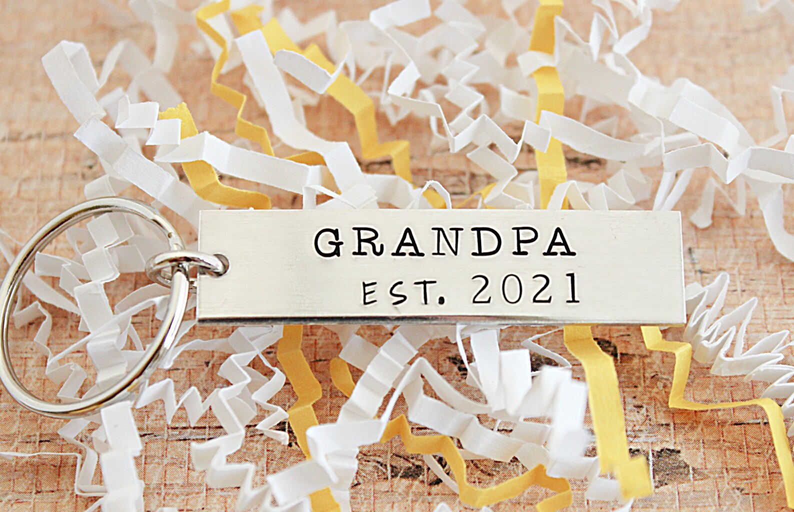 New Grandpa Gift Grandparent Reveal Grandpa Keychain | Etsy