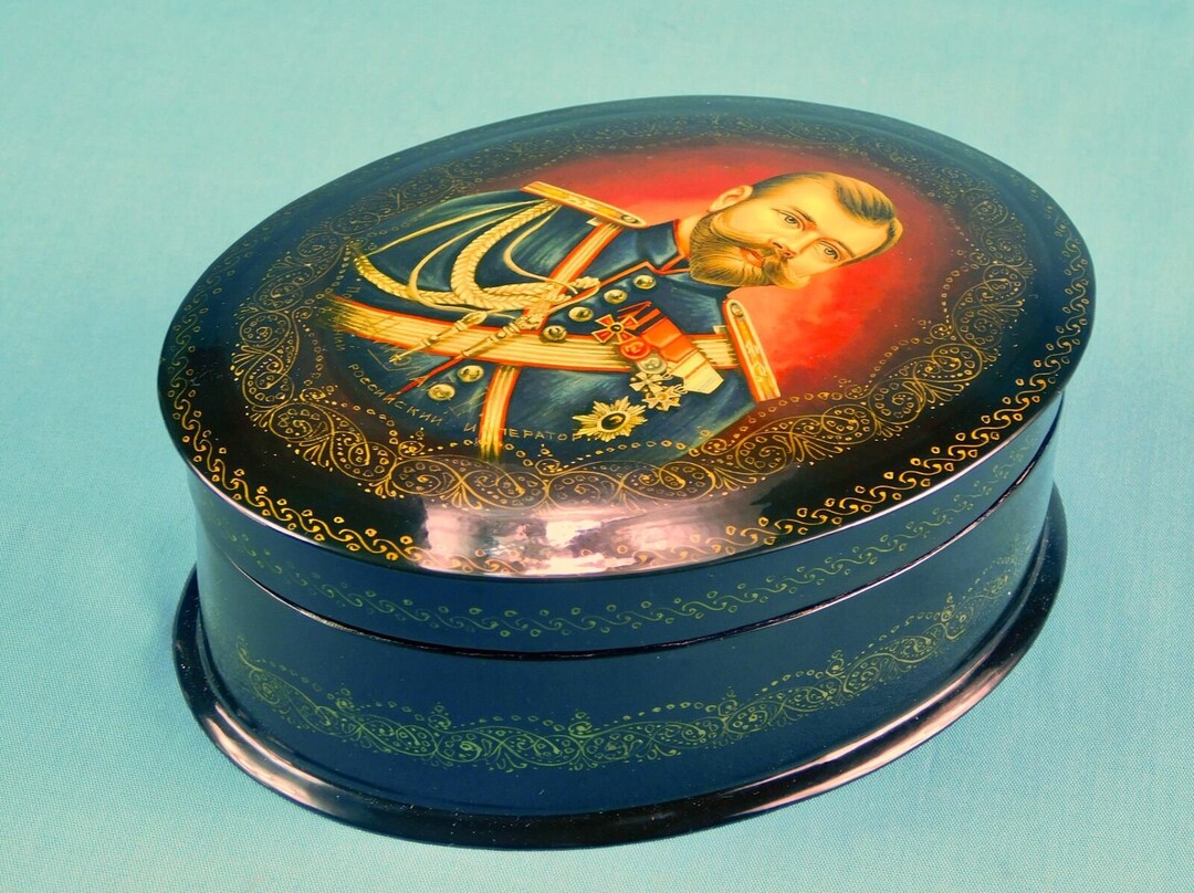 Vintage Soviet Russian Hand-painted Nicholas II Romanov Mstera Large ...