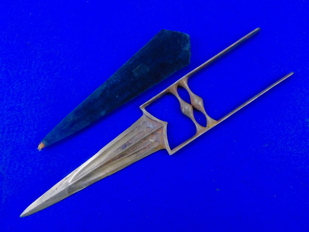 Antique 19 Century Indian India Silver Inlay Katar Knife - Etsy