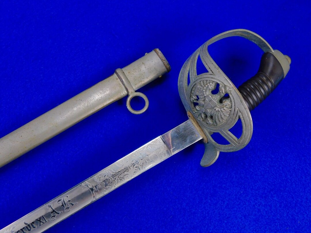 German Germany Antique WW1 Jager Regiment Engraved Officer's Sword W ...