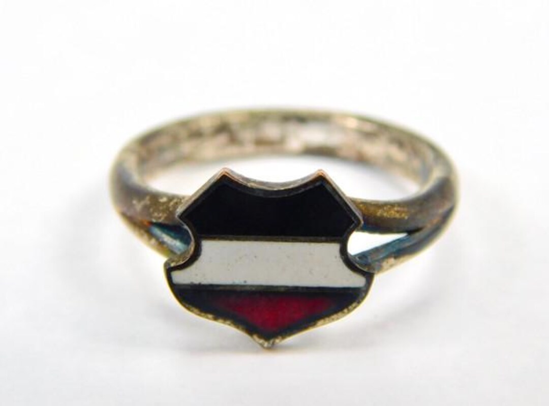 German Germany Antique Old WW1 Patriotic Ring Jewelry Shield E Gift for ...