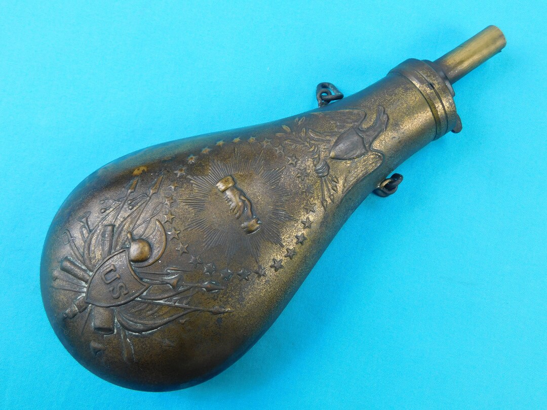 Vintage Well Made Aged Replica of US Civil War Powder Flask - Etsy